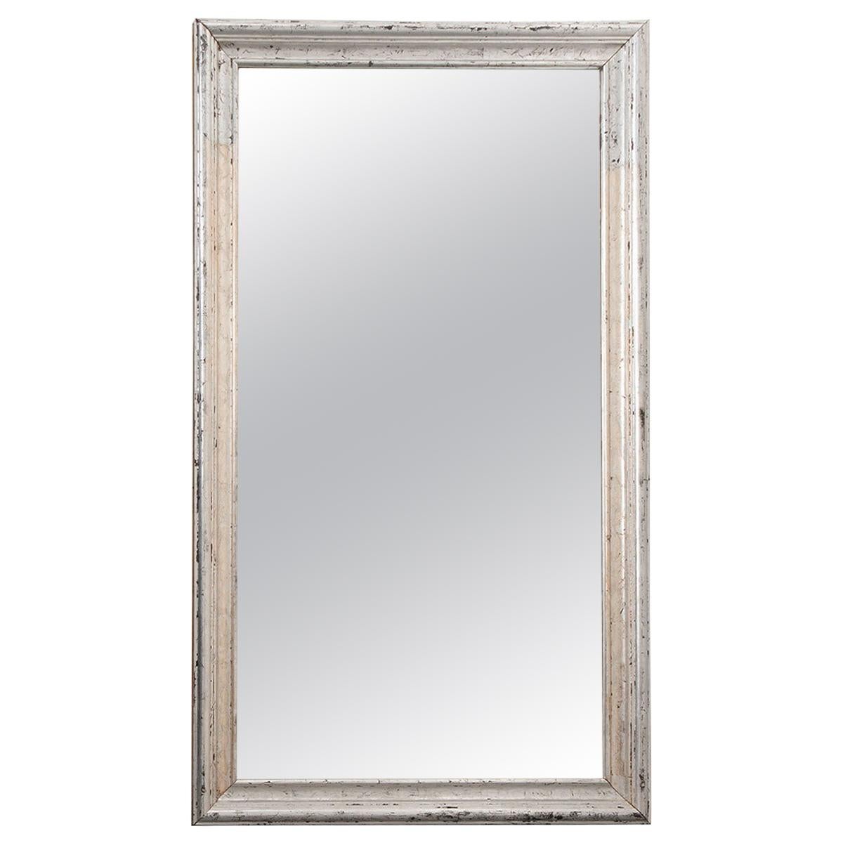 French Reproduction Silver Giltwood Mirror at 1stDibs