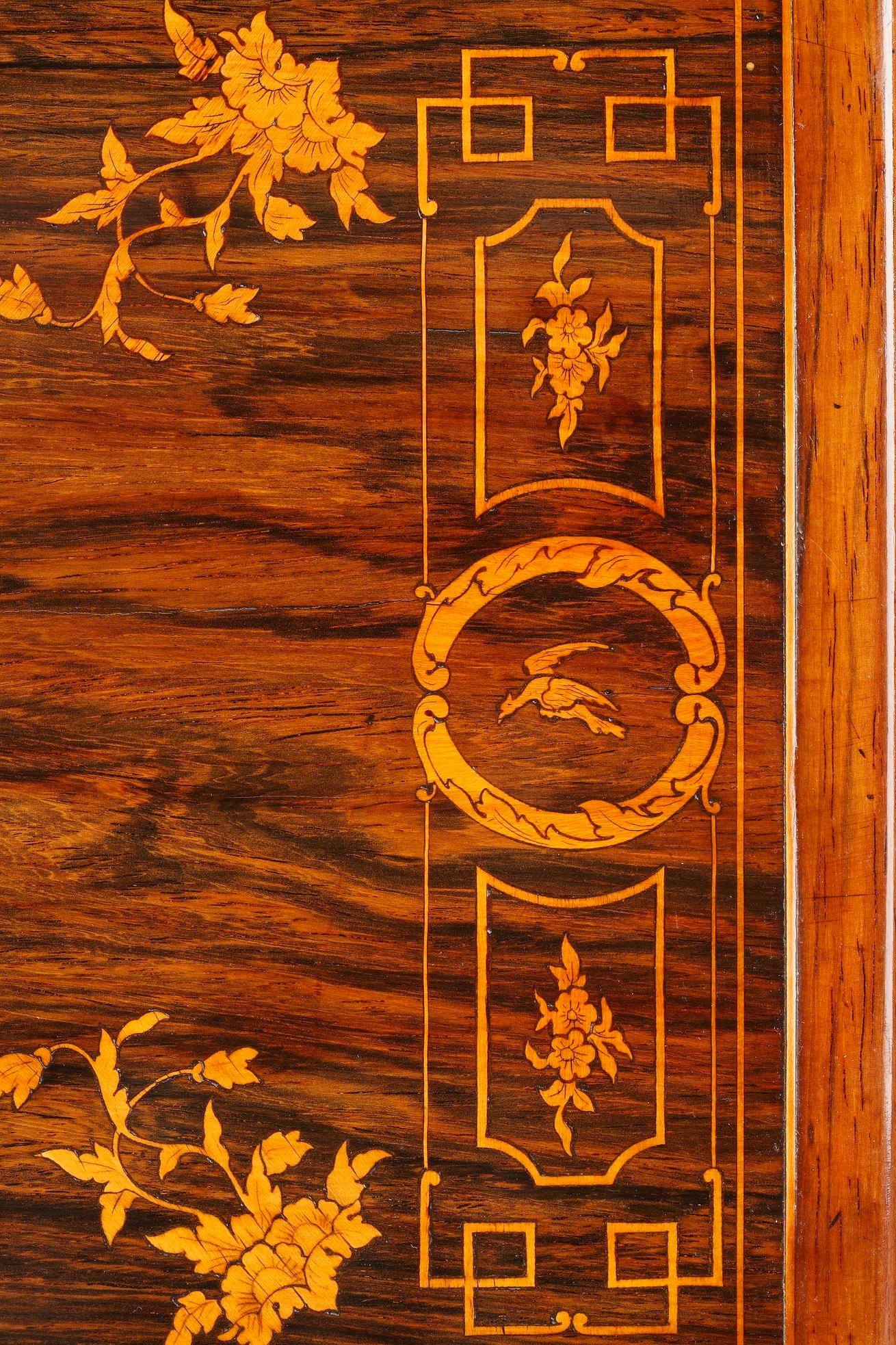 French Restauration Amaranth and Wood Marquetry Liqueur Cellarette at ...