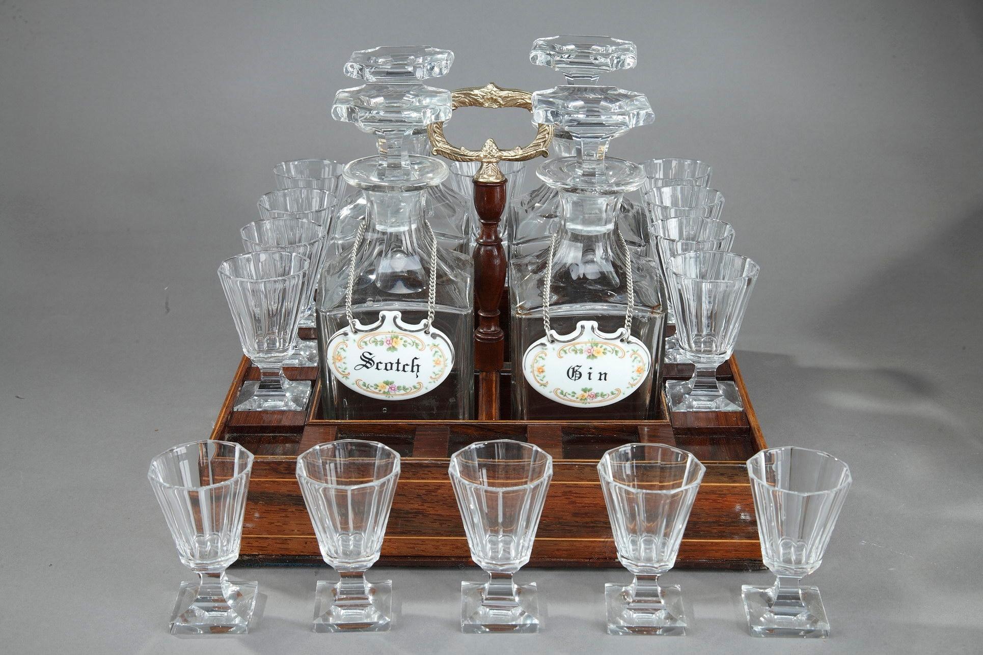 French Restauration Amaranth and Wood Marquetry Liqueur Cellarette at ...