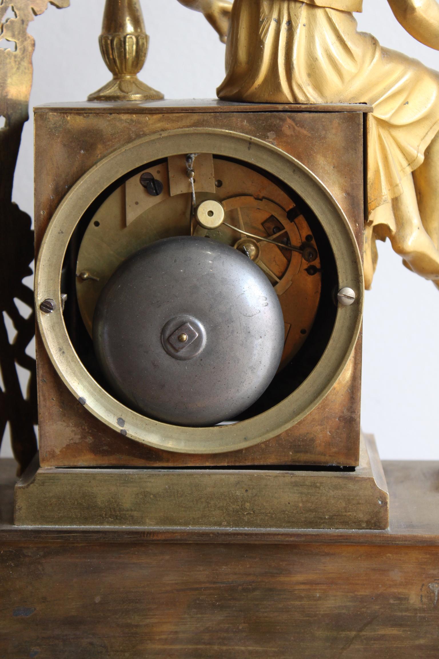 French Restauration Bacchus Clock For Sale at 1stDibs