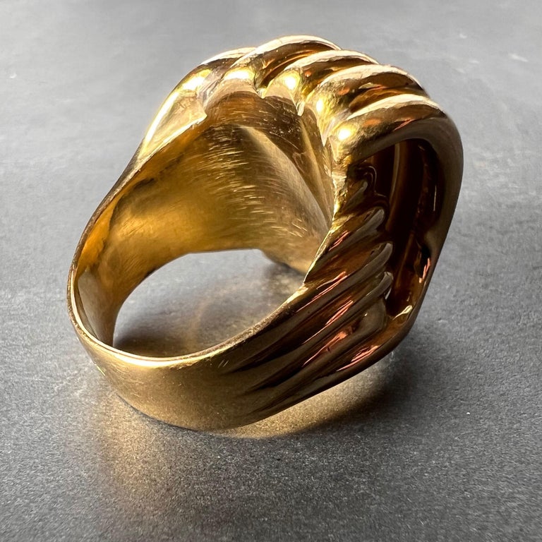 French Retro 18K Yellow Gold ‘Spring’ Ring For Sale at 1stDibs
