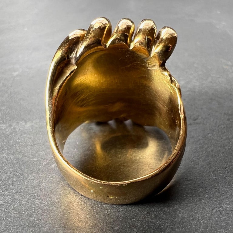 French Retro 18K Yellow Gold ‘Spring’ Ring For Sale at 1stDibs