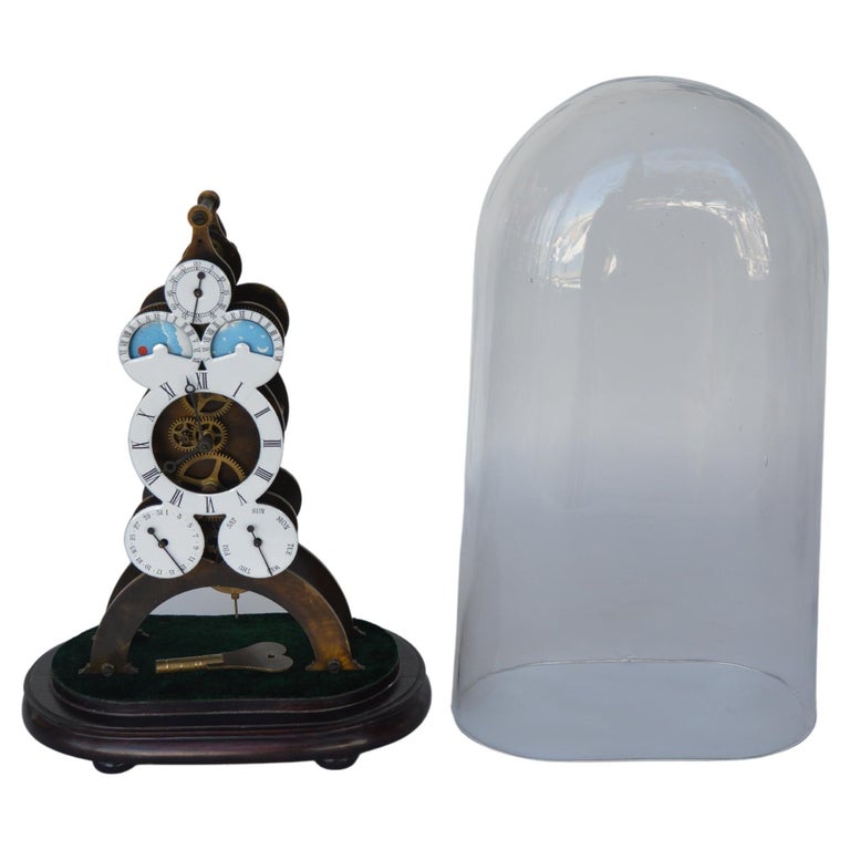 French Retro Bronze Porcelain Remontoir Gear Mechanical Swing Clock For ...