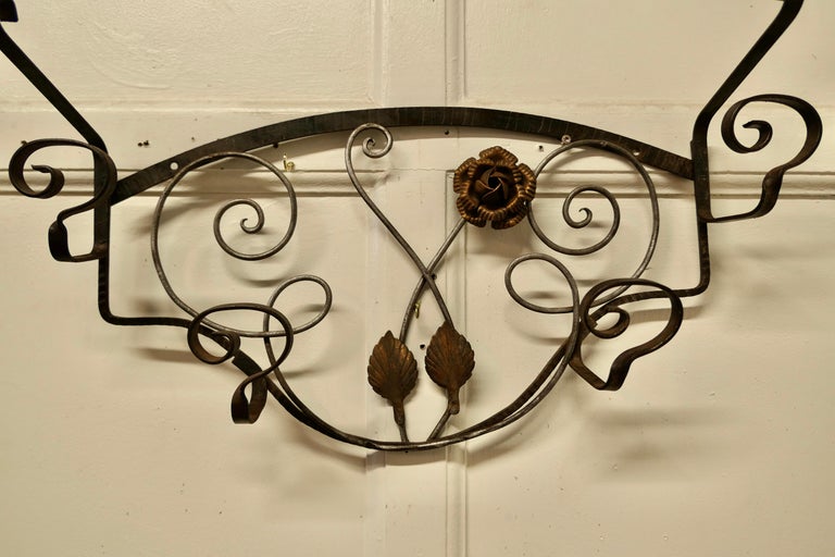 French Retro Chic Iron and Toleware Hat and Coat Rack For Sale at 1stDibs