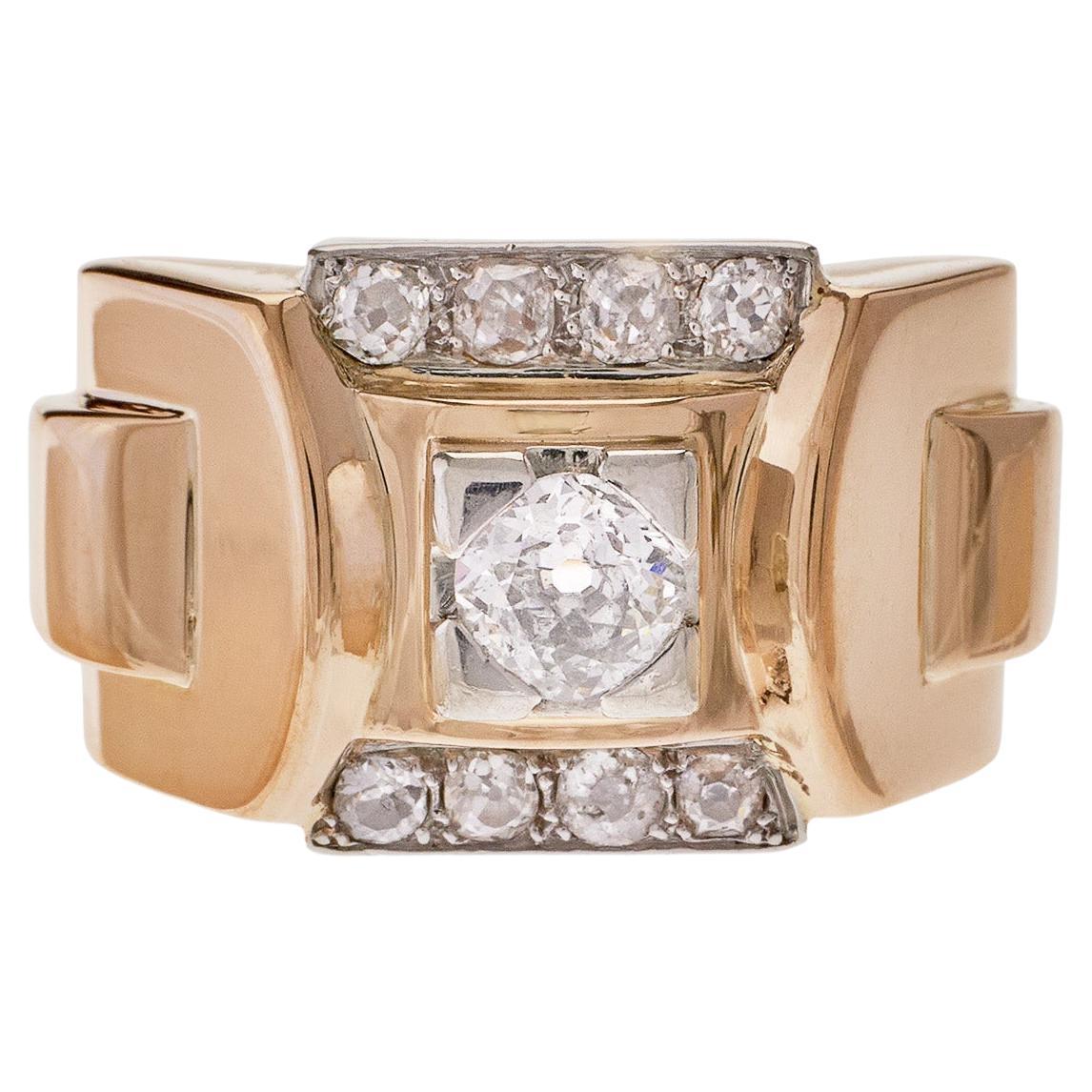 Man's Retro Diamond and Ruby Ring at 1stDibs