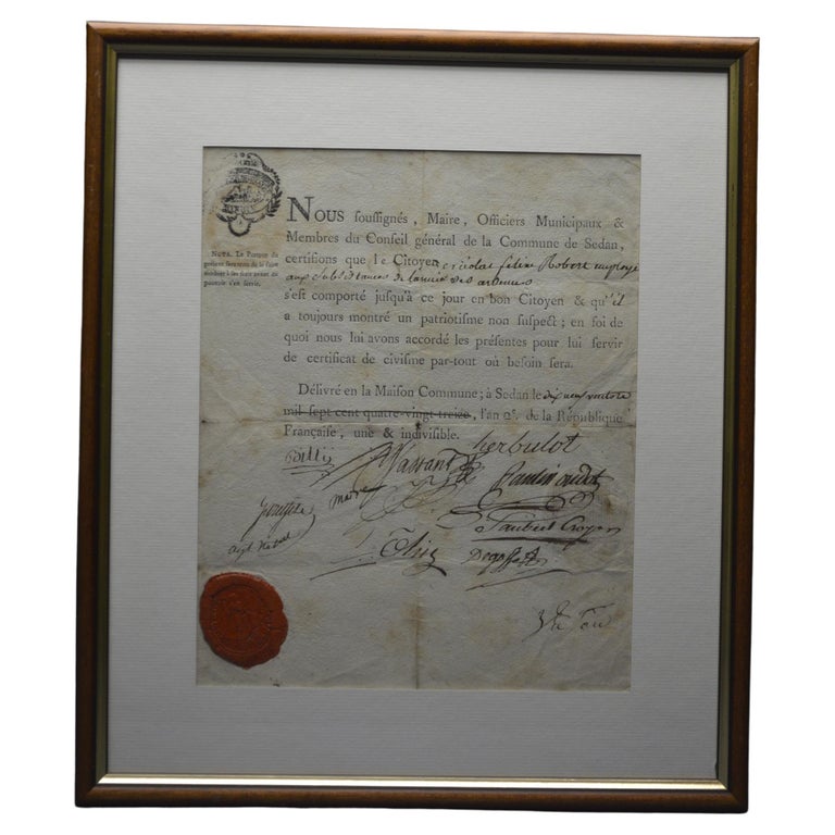 French Revolution, 1794, Two Documents, Revolutionary Surveillance ...