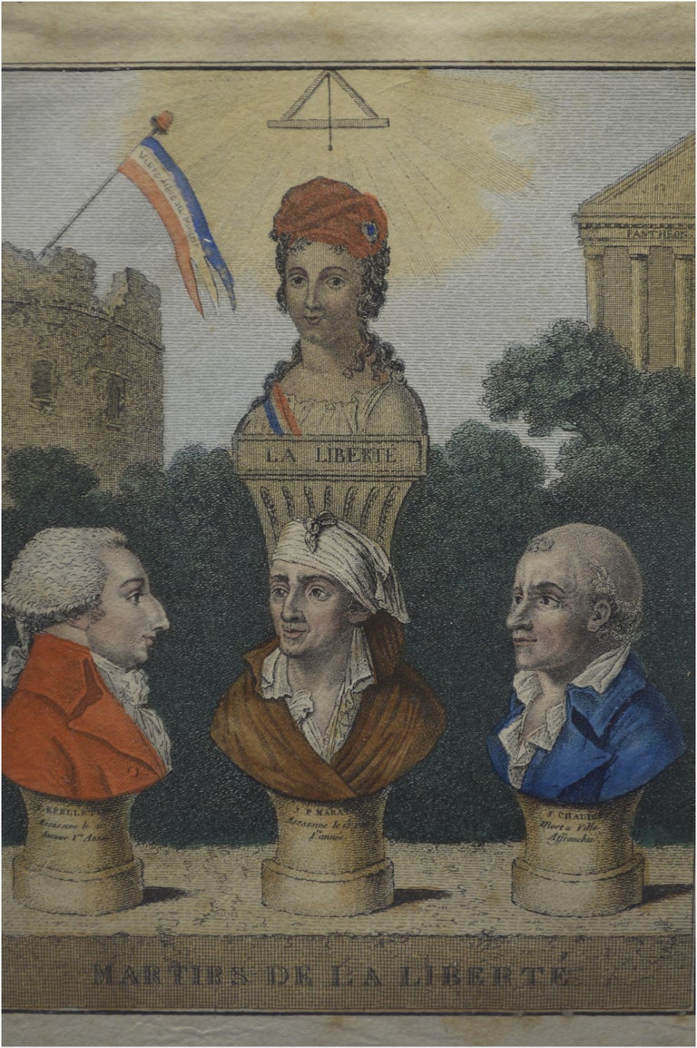 French Revolution, circa 1793, Color Engraving of the Three Martyrs of ...