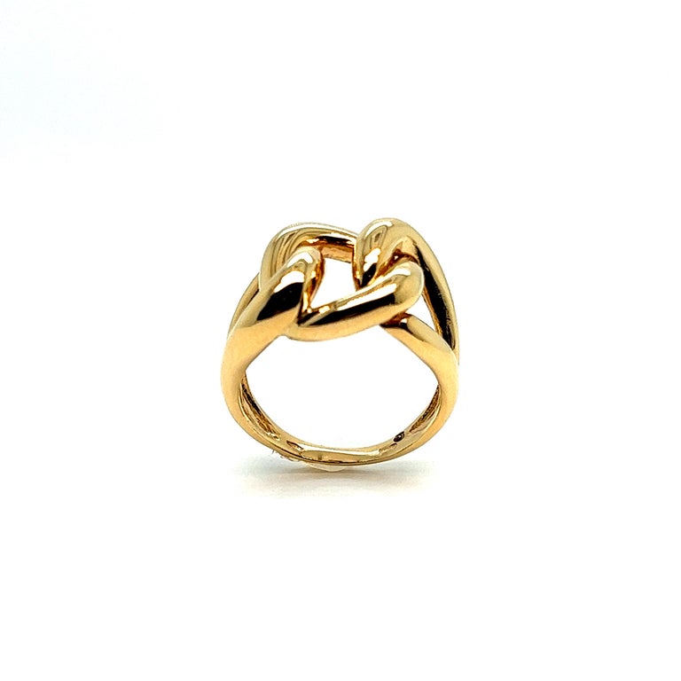 French Ring Large Link Yellow Gold For Sale at 1stDibs