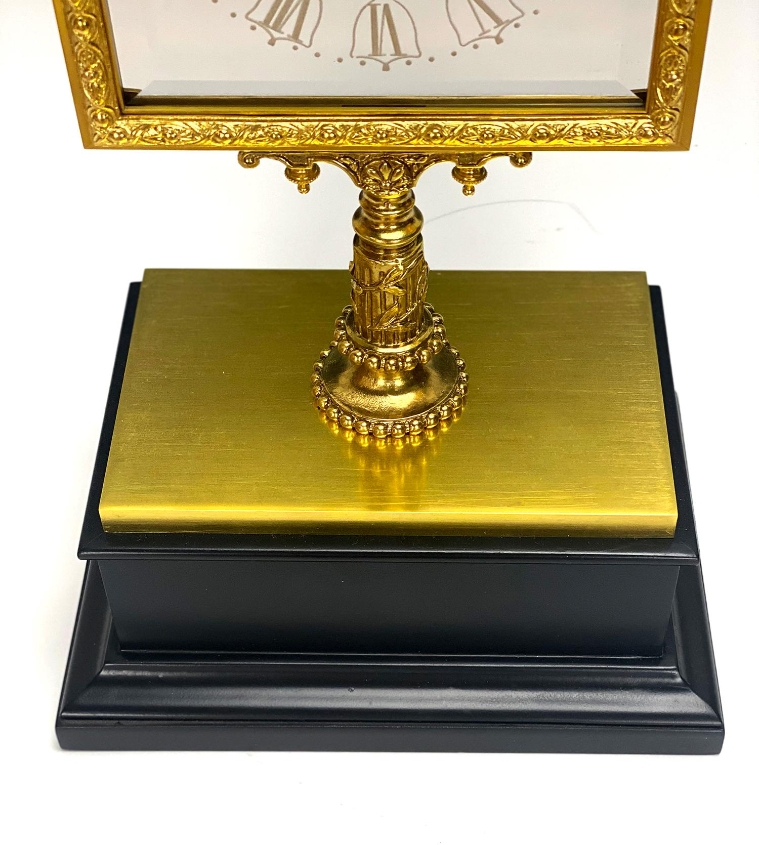 French Robert Houdin Glass Dial Double Hands Gilt Mystery Magic Mantle ...