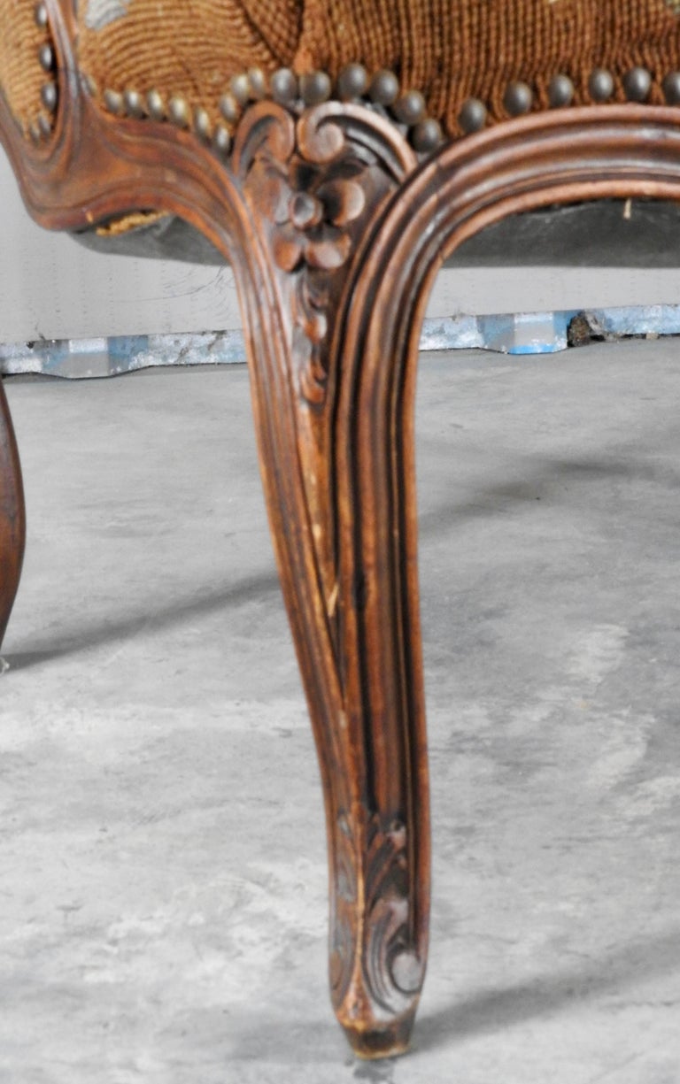 French Rococo Fauteuil with Needlepoint Upholstery For Sale at 1stDibs ...