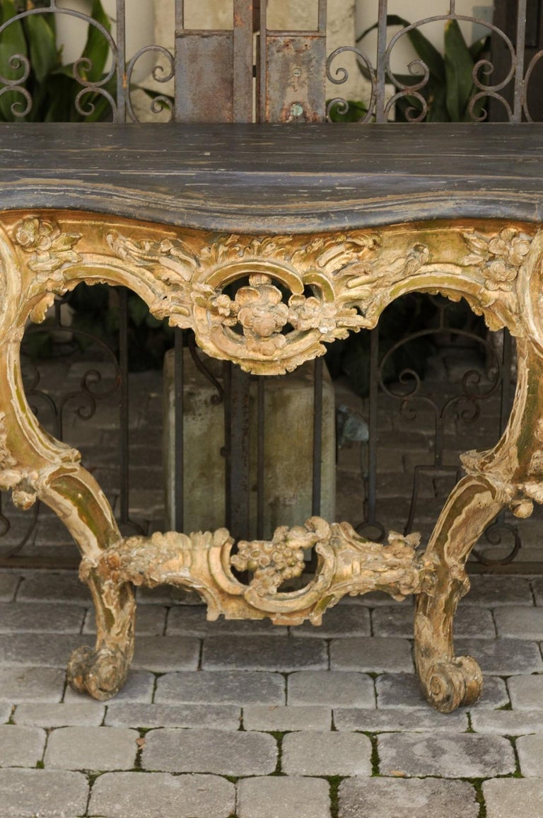 French Rococo Period 1740s Painted Console Table with Hand Carved ...