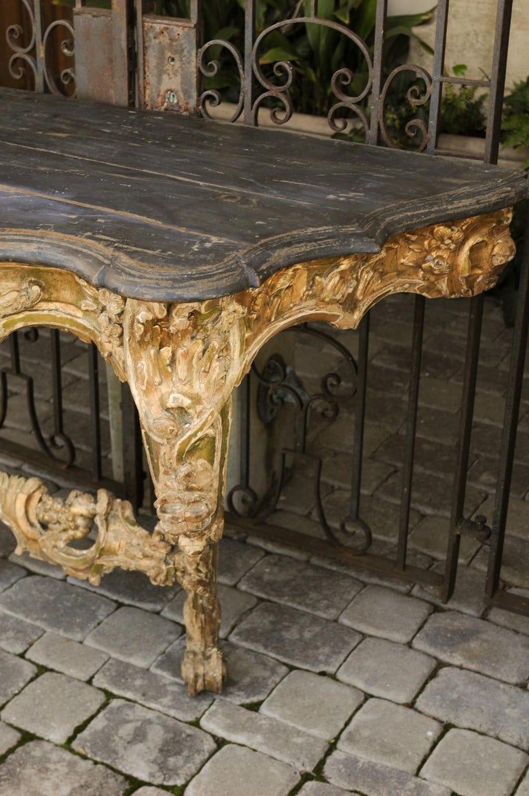 French Rococo Period 1740s Painted Console Table with Hand Carved ...