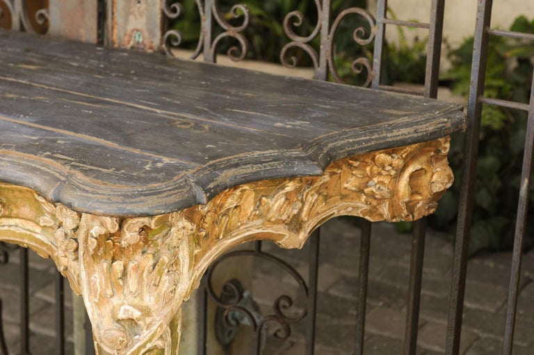 French Rococo Period 1740s Painted Console Table with Hand Carved ...