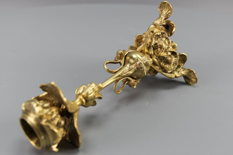 French Rococo Style Bronze Candlestick, circa 1920s For Sale at 1stDibs