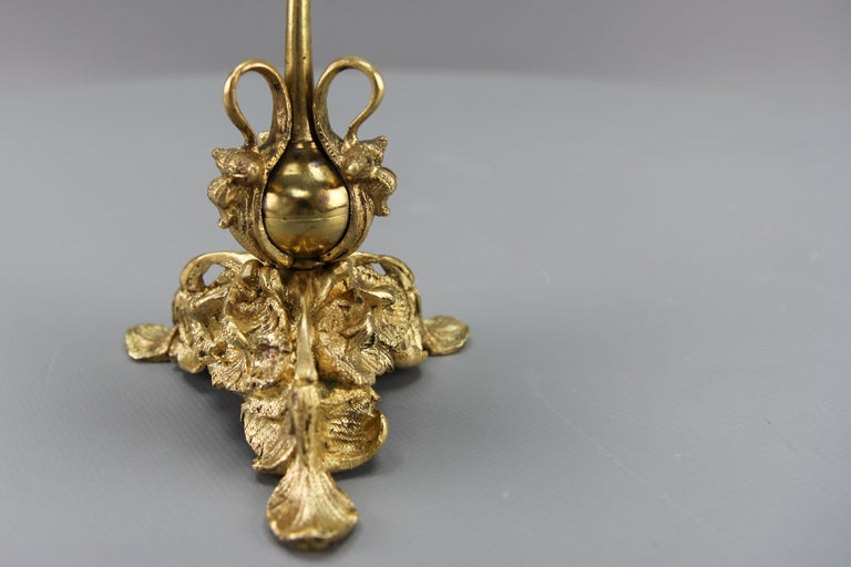 French Rococo Style Bronze Candlestick, circa 1920s For Sale at 1stDibs