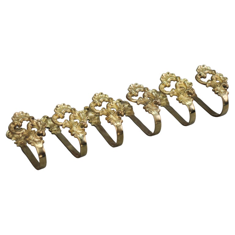 French Rococo Style Bronze Curtain Tiebacks or Curtain Holders, Set of ...