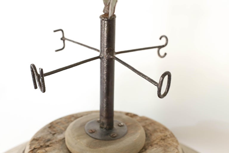 French Rooster Weather Vane on Wood Base at 1stDibs