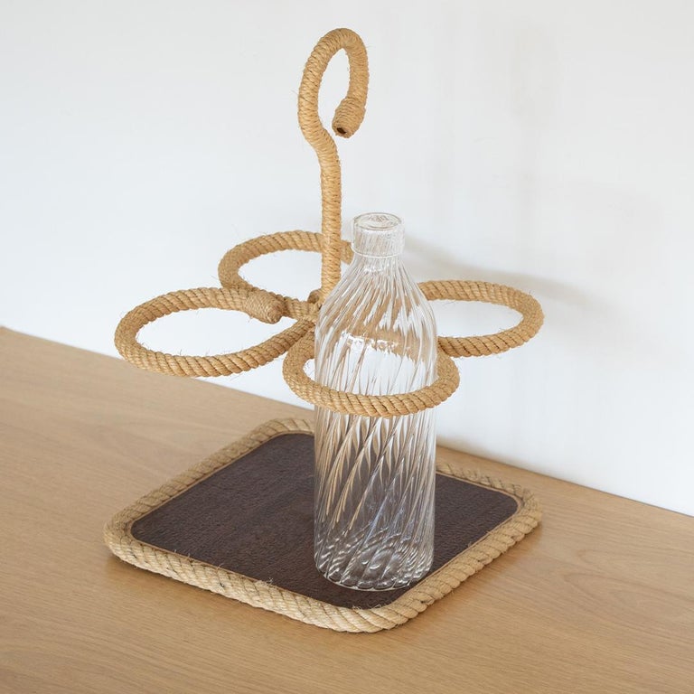 French Rope Bottle Holder by Audoux Minet For Sale at 1stDibs