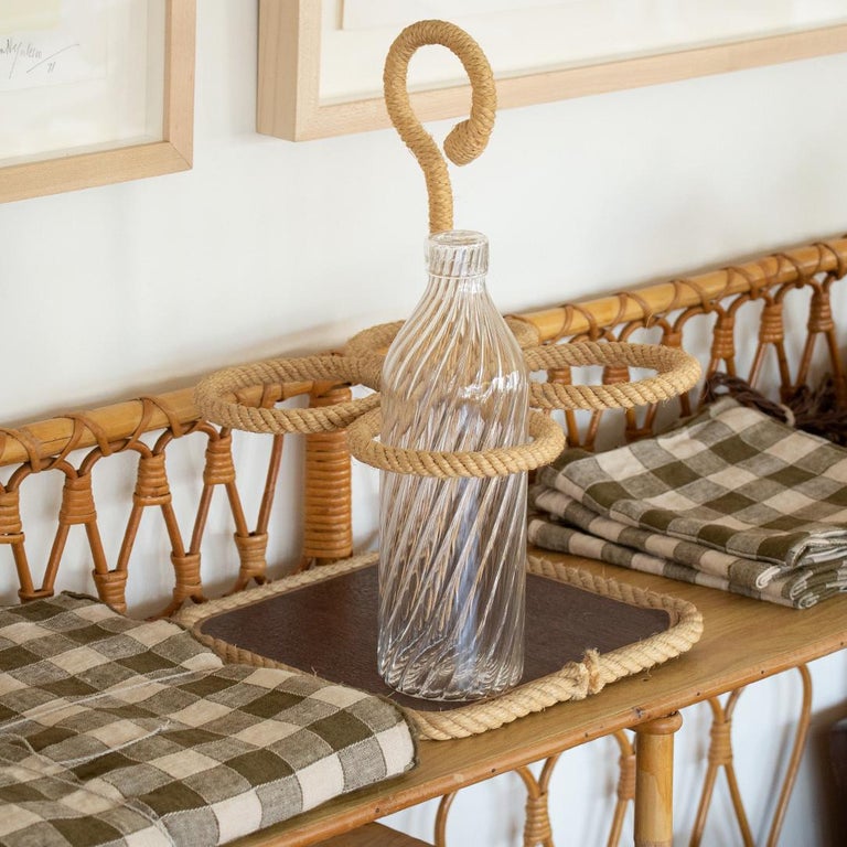 French Rope Bottle Holder by Audoux Minet For Sale at 1stDibs