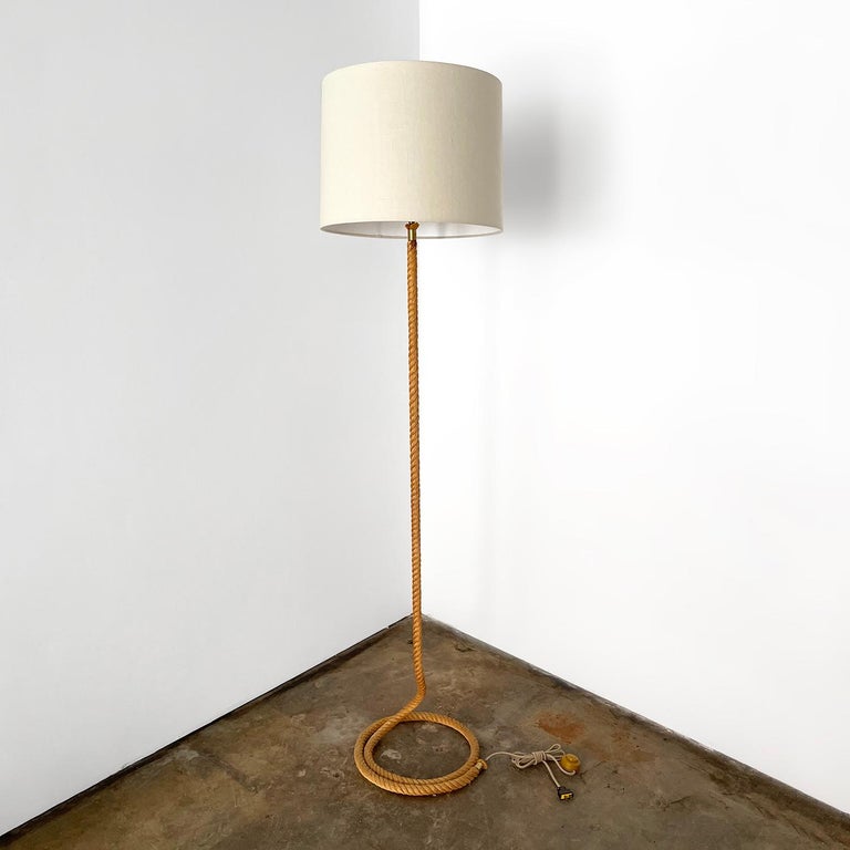French Rope Floor Lamp in the Style of Audoux Minet For Sale at 1stDibs