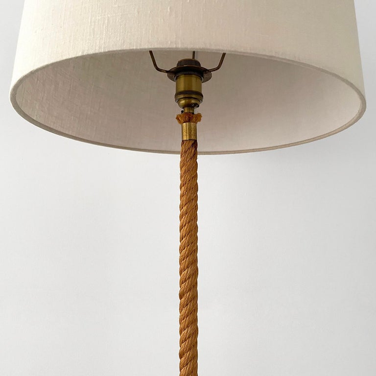 French Rope Floor Lamp in the Style of Audoux Minet For Sale at 1stDibs