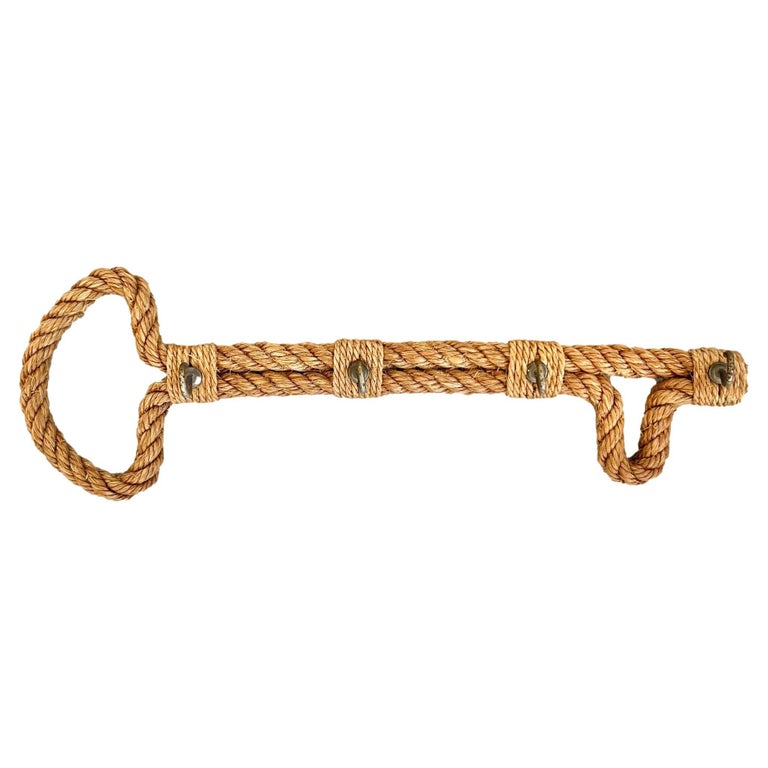 French Rope Key Wall Hook by Style of Audoux Minet, 1960s France For ...