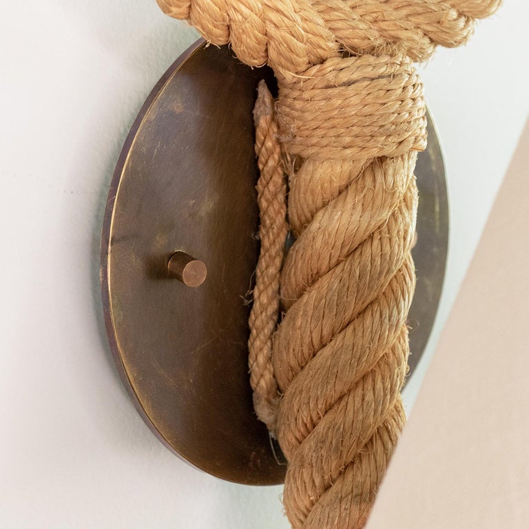 French Rope Sconce by Audoux Minet For Sale at 1stDibs