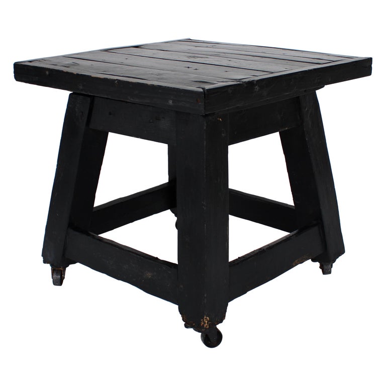 French Rotating Wood Ebonized Sculpture Stand 19th C For Sale at 1stDibs