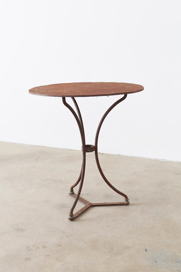 French Round Iron Bistro or Cafe Table at 1stDibs