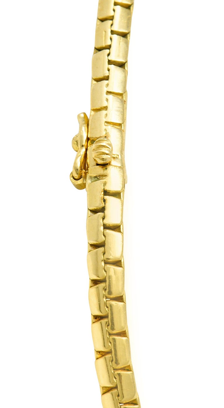 French Ruby Diamond 18 Karat Yellow Gold Collar Necklace at 1stDibs