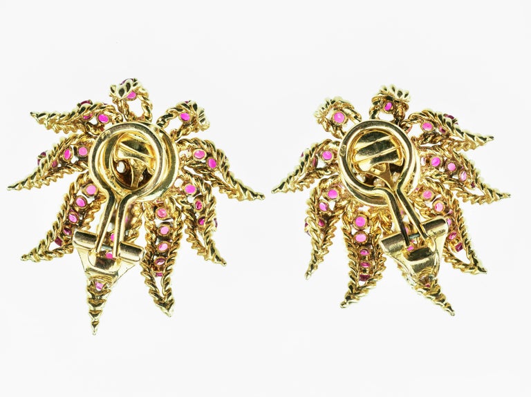 French Ruby, Diamond Demi Parure by Verger Frères at 1stDibs