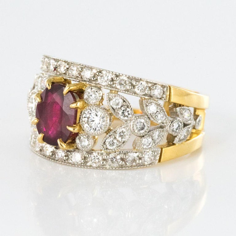 Rubin-Diamant-Gold-Platin-Ring im Angebot bei 1stDibs