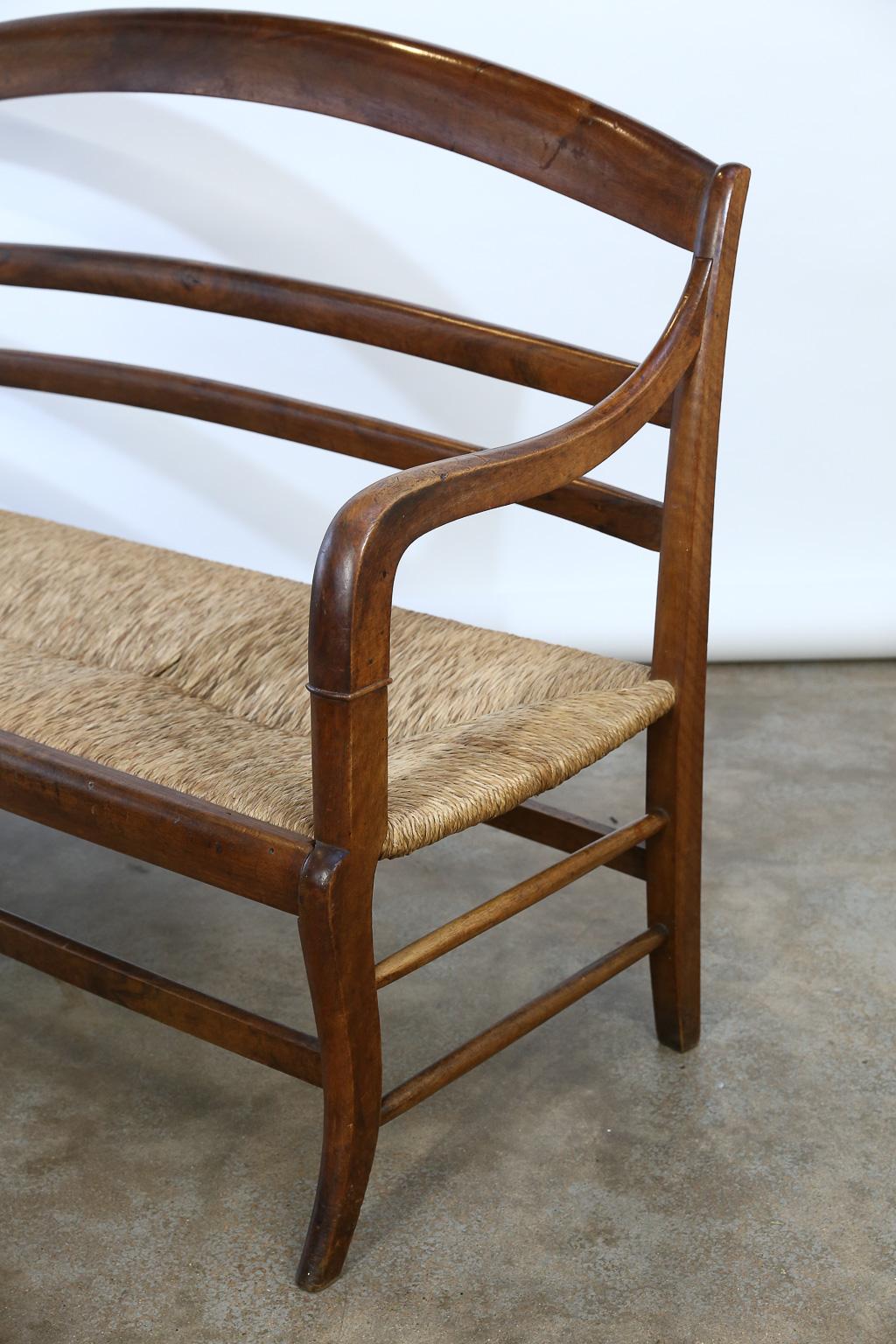 French Rush Seat Bench at 1stDibs | rush seat benches, rush seat bench ...