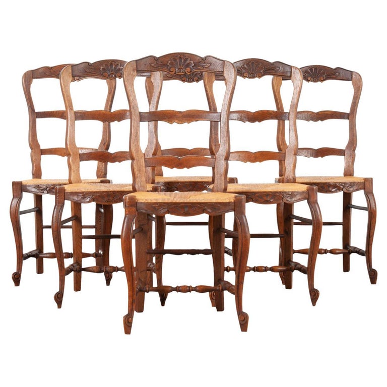 French Rush Seat Chairs at 1stDibs