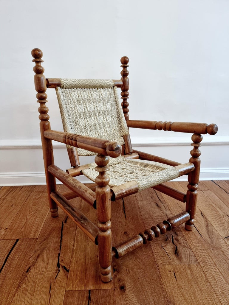 French rustic armchair in the manner of Dudouyt / Audoux and Minet ...