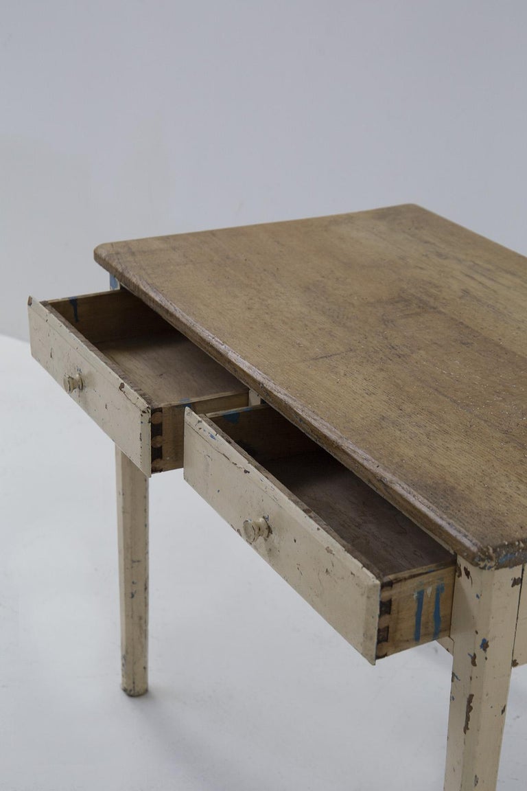 French Rustic Chic Wood Table or Small Desk For Sale at 1stDibs