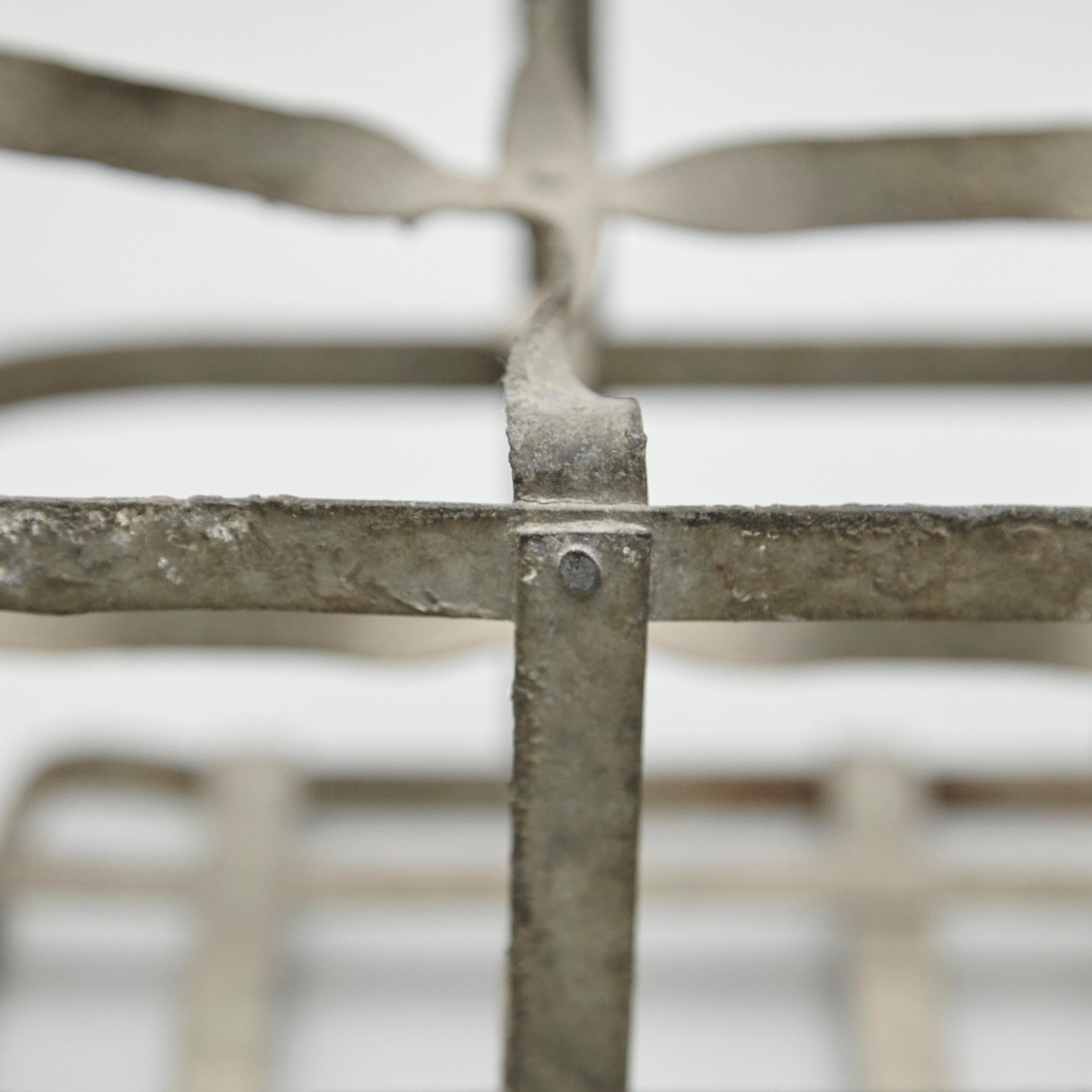 French Rustic Wood and Metal Bottle Rack, circa 1920 For Sale at 1stDibs