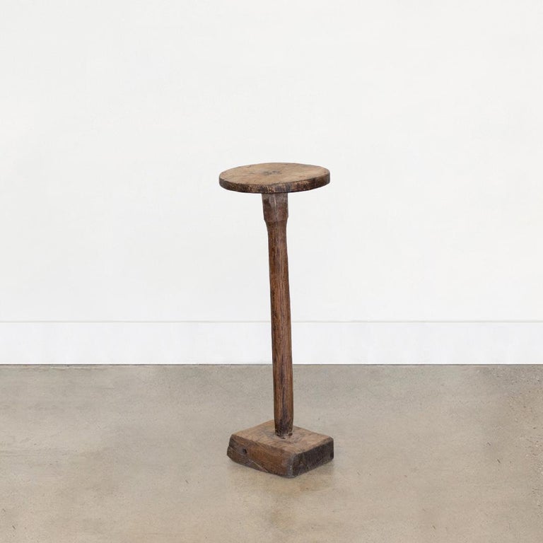 French Rustic Wood Pedestal Table at 1stDibs