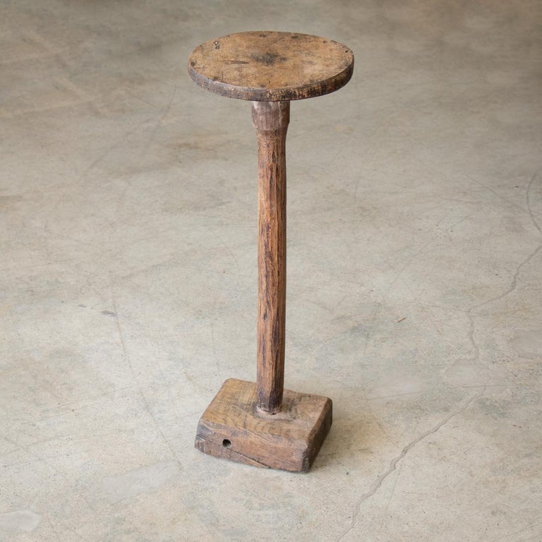 French Rustic Wood Pedestal Table at 1stDibs