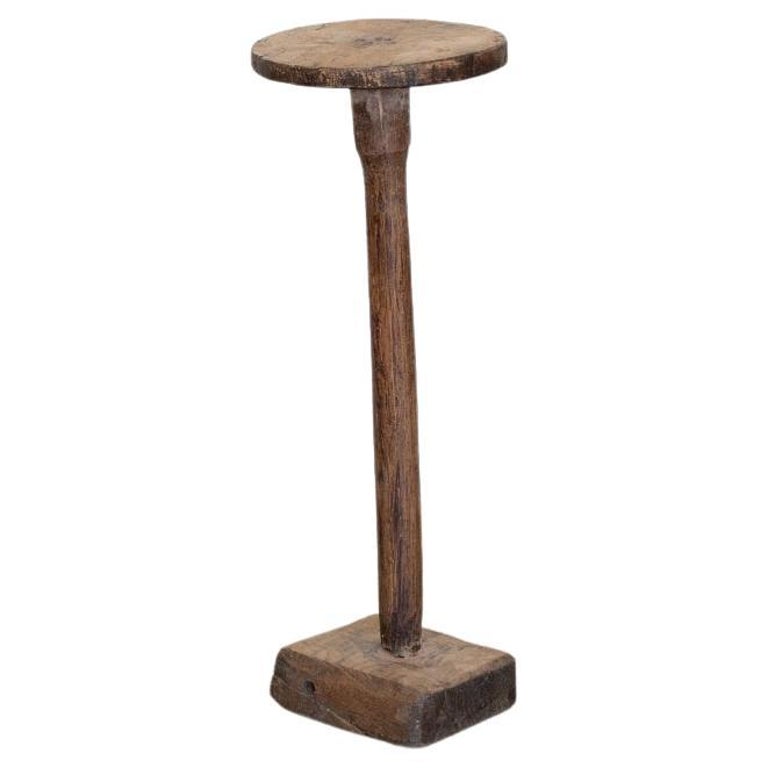 French Rustic Wood Pedestal Table at 1stDibs