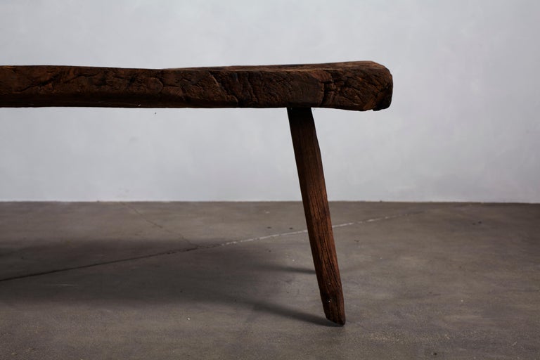 French Rustic Wooden Low Console Table at 1stDibs