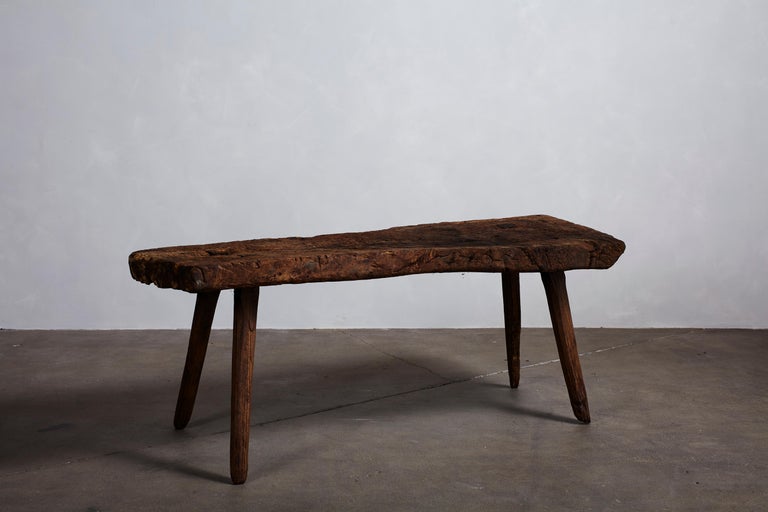 French Rustic Wooden Low Console Table at 1stDibs
