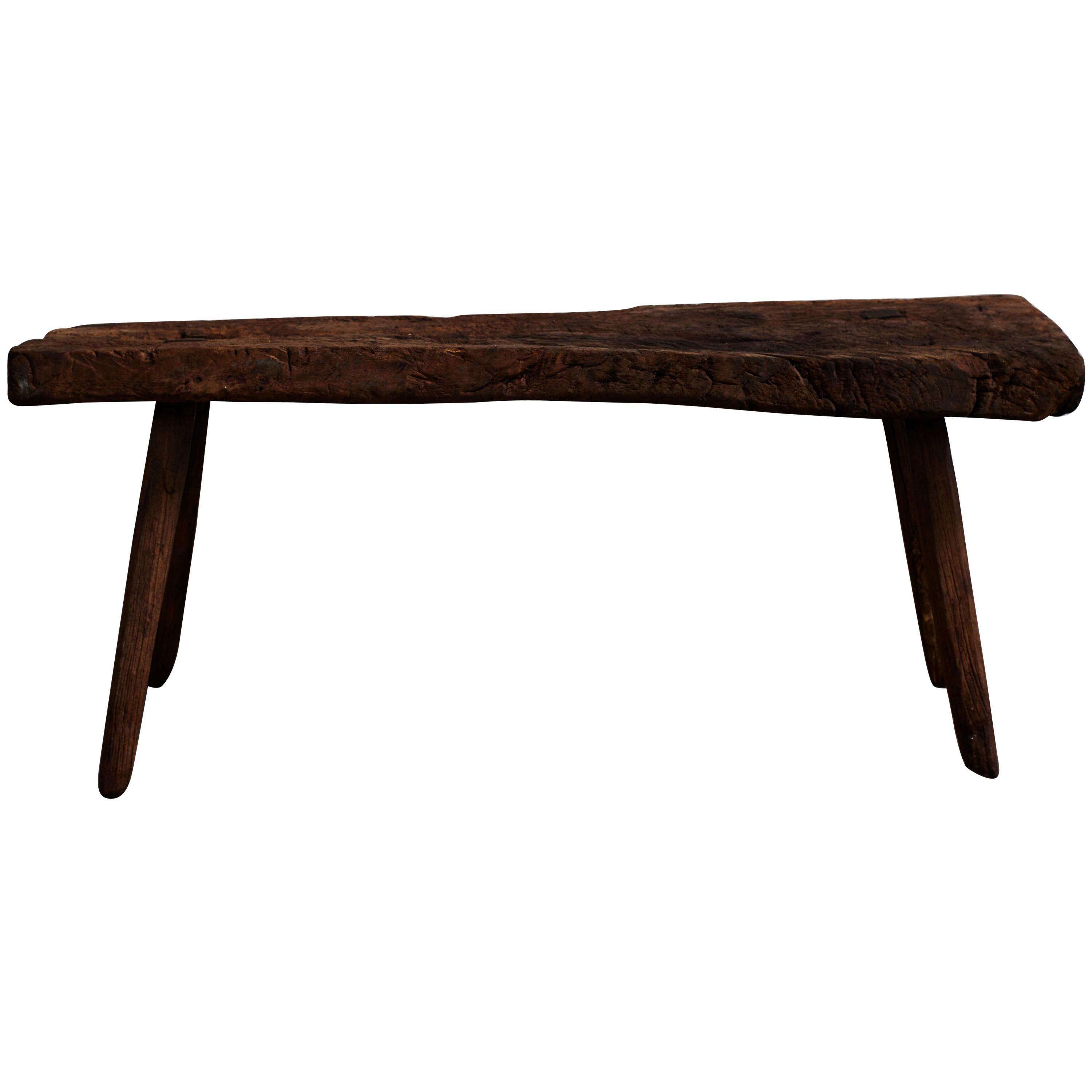 French Rustic Wooden Low Console Table at 1stDibs