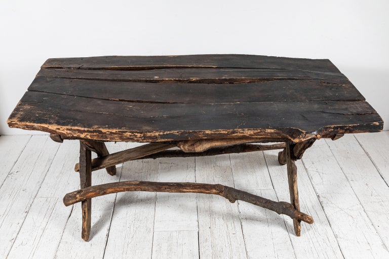 French Rustic Wooden Twig Table at 1stDibs