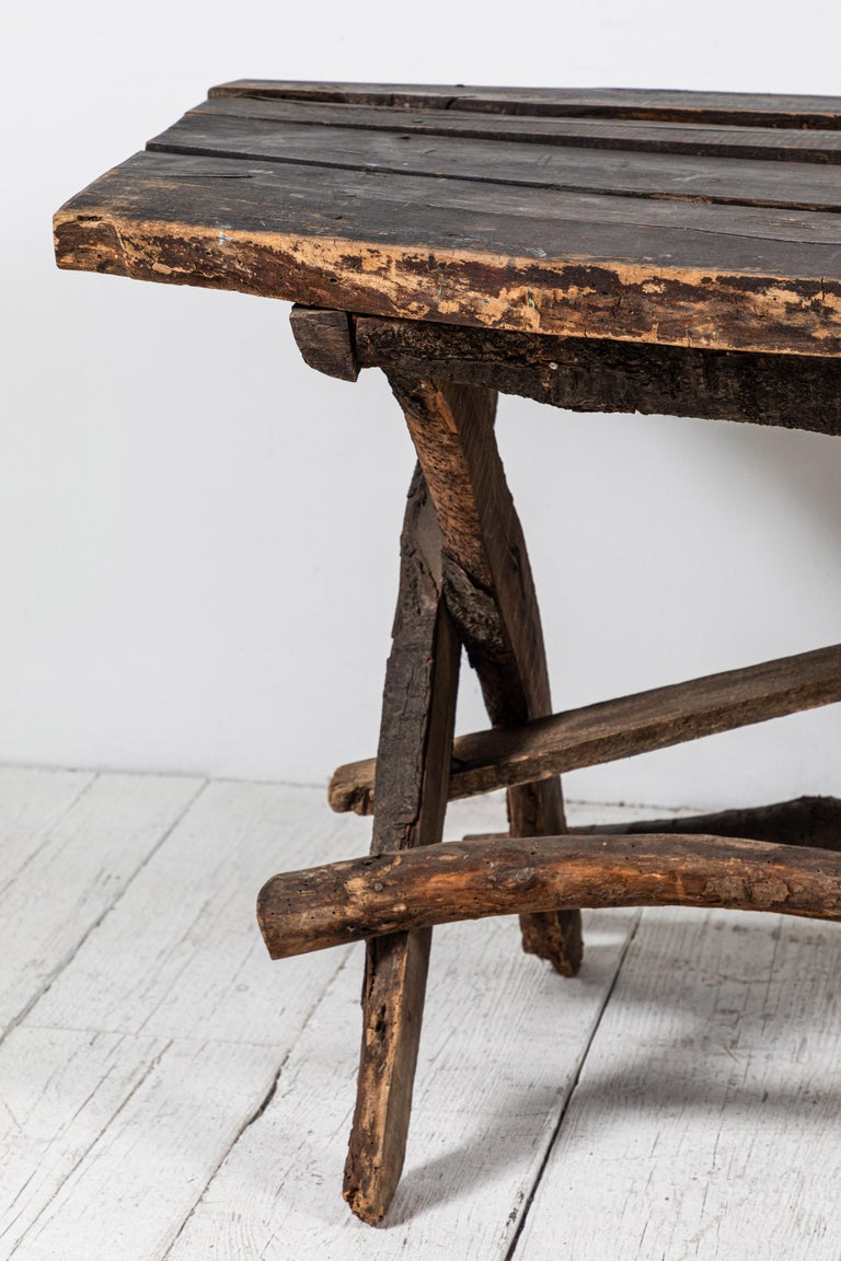 French Rustic Wooden Twig Table at 1stDibs