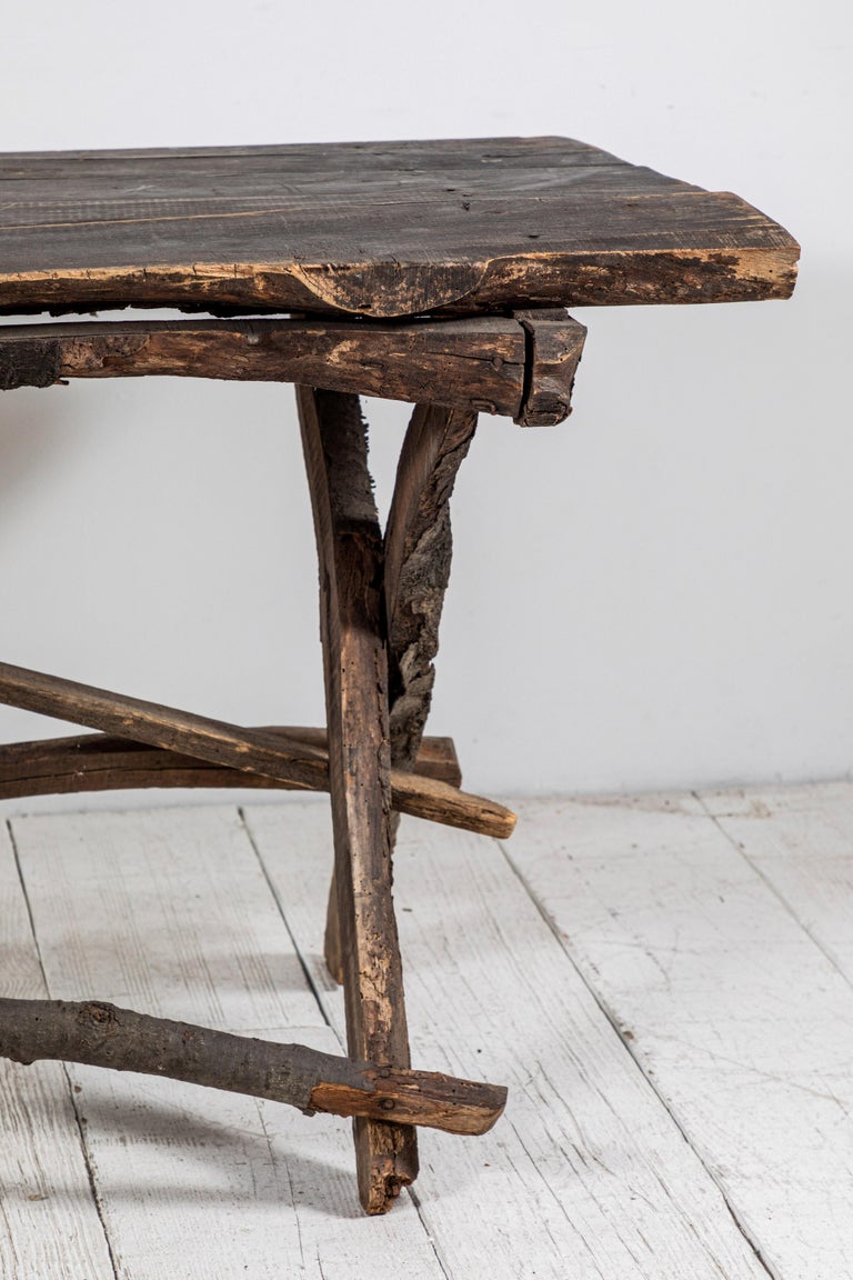 French Rustic Wooden Twig Table at 1stDibs