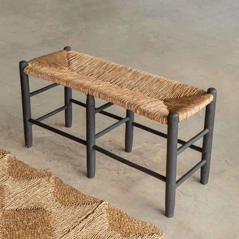 French Rustic Woven Bench For Sale at 1stDibs