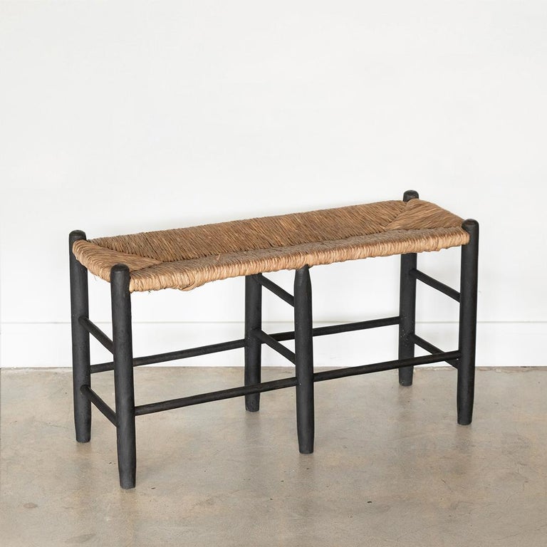 French Rustic Woven Bench For Sale at 1stDibs