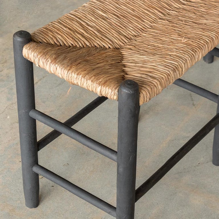 French Rustic Woven Bench For Sale at 1stDibs
