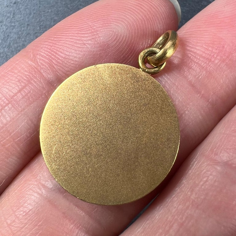 French Saint Pascal 18K Yellow Gold Charm Pendant For Sale at 1stDibs